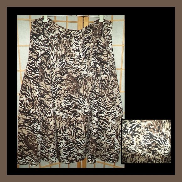 Merona | Skirts | Merona Long Maxi Skirt Stretch Pleated Animal Print ...